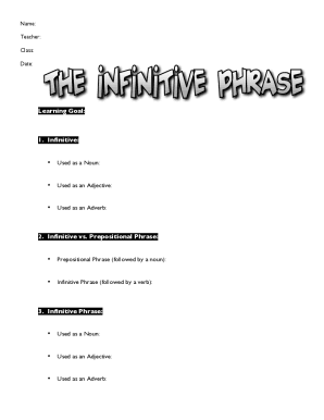 Fillable Online Identifying Infinitives and What They ModifyEnglish Fax ...