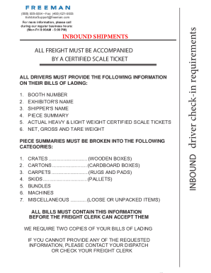 Fillable Online driver check-in requirements Fax Email Print - pdfFiller