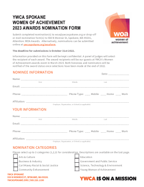 Fillable Online 2023-WOA-Awards-Nomination-Form- ... Fax Email Print - pdfFiller