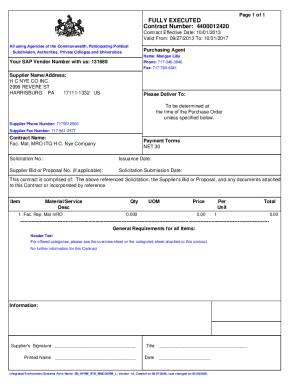 Fillable Online FULLY EXECUTED Contract Number: 4400012420 Fax Email ...