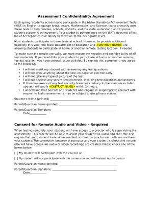 Assessment Confidentiality Agreement - ISAT portal Doc Template | pdfFiller