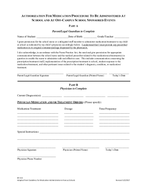 Completable En línea BV-111 Authorization For Medication and Procedures ...