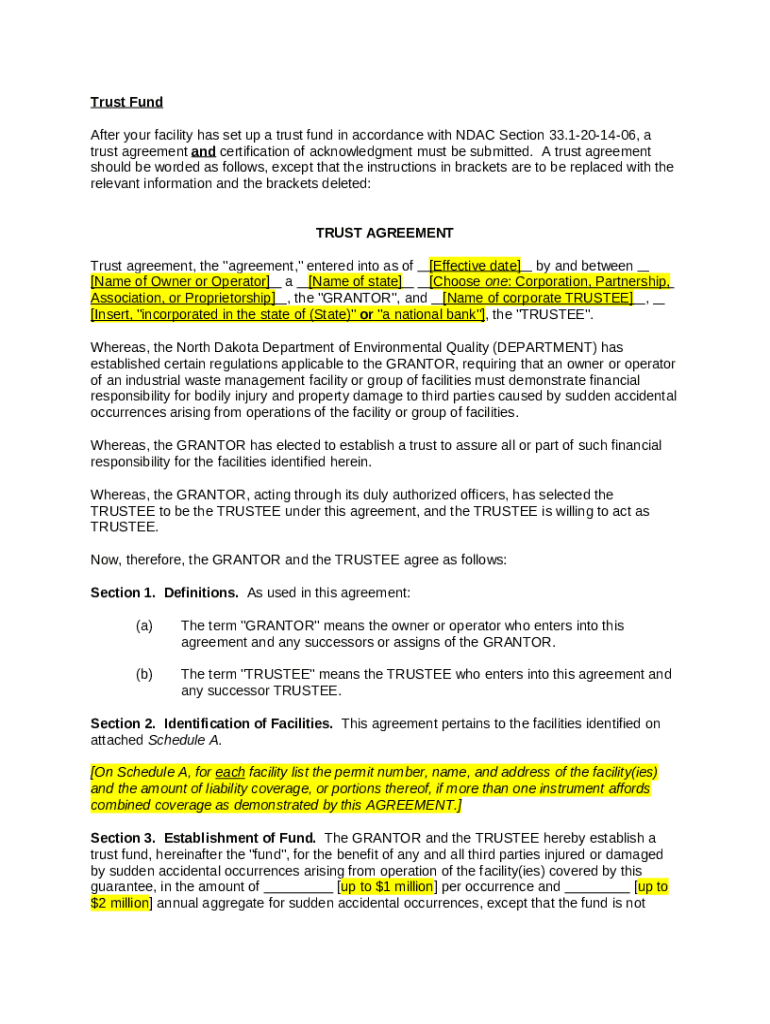 Certification and Acknowledgement of Trust Agreement ... Doc Template ...