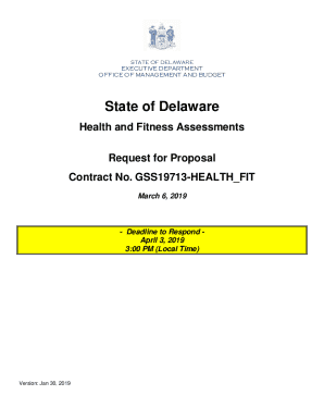 Fillable Online bidcondocs delaware State Contract Procurement Officer I - State of Delaware Fax ...