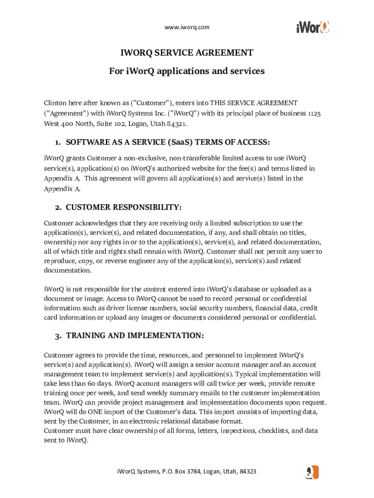 Fillable Online For iWorQ applications and services Fax Email Print ...