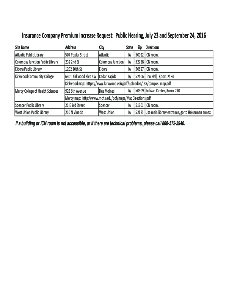 Fillable Online Insurance Company Premium Increase Request Fax Email ...