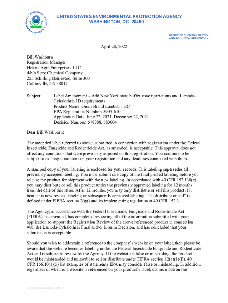 Fillable Online US EPA, Pesticide Product Label, Omni Brand Lambda 1 ...