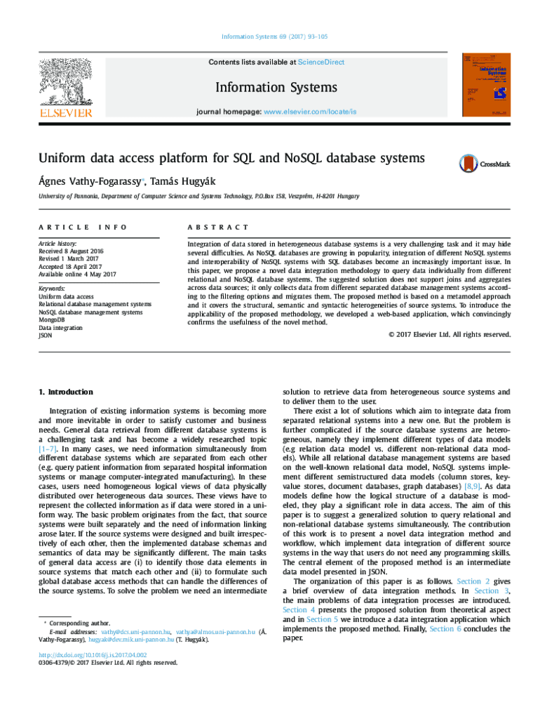 Fillable Online Choosing The Right Nosql Database For The Job A Quality Fax Email Print 