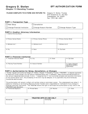 Fillable Online EFT AUTHORIZATION FORM Fax Email Print - pdfFiller