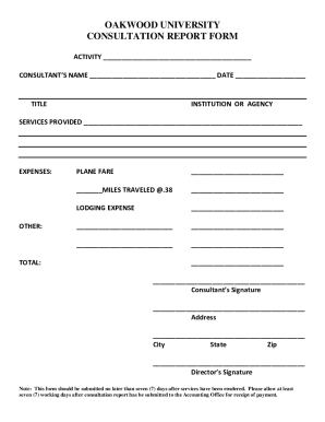 Fillable Online Consultation Report Form (blank).doc Fax Email Print - pdfFiller