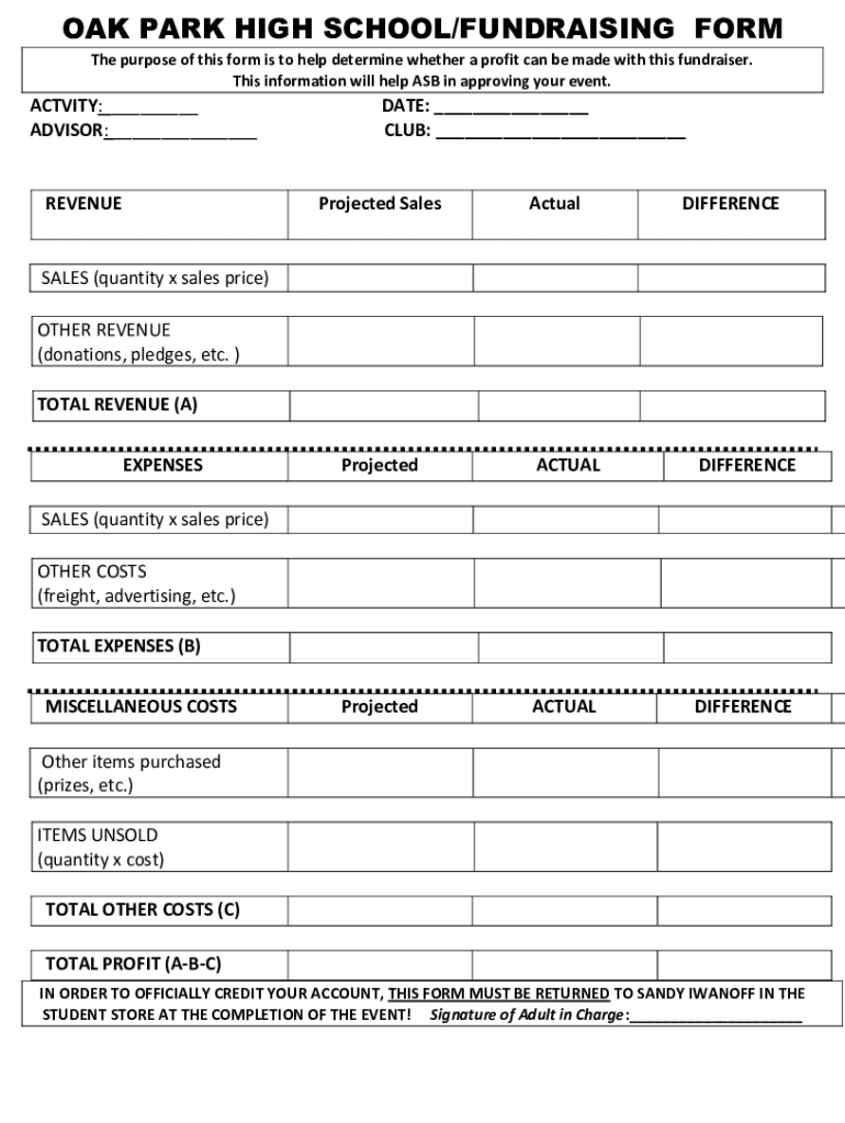 Fillable Online Fundraising Form Fax Email Print - pdfFiller
