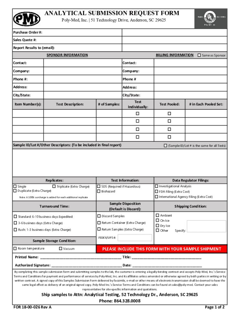 Fillable Online Poly-Med Quality Testing and Medical Device Testing Lab ...