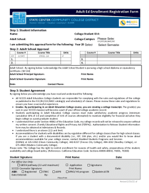 Fillable Online Adult Ed Enrollment Registration Form Fax Email Print ...