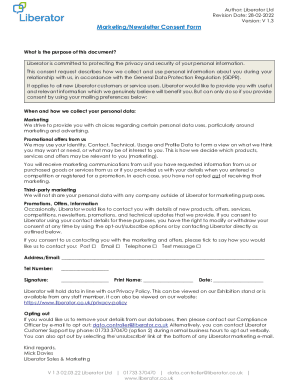 Fillable Online Marketing/Newsletter Consent Form Fax Email Print ...