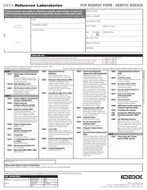 Fillable Online PCR REQUEST FORM - GENETIC DISEASE Fax Email Print ...