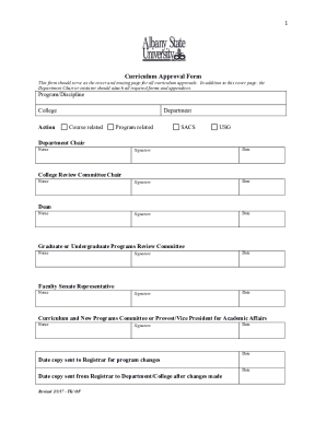 Fillable Online College Curricular Proposal Approval and Routing Form Fax Email Print - pdfFiller