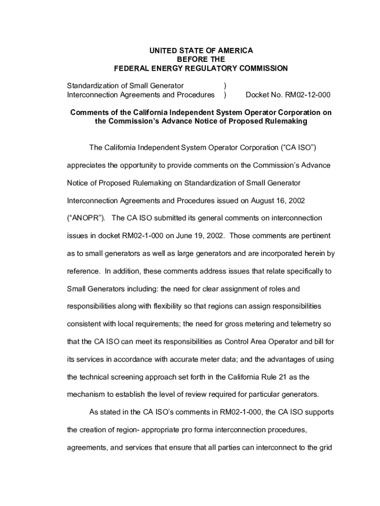 Fillable Online Standardization of Small Generator ) Interconnection ... Fax Email Print - pdfFiller