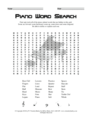 Fillable Online Music Word Search Puzzles Fax Email Print - pdfFiller