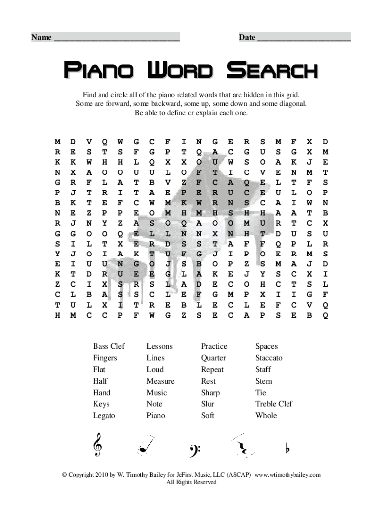 Fillable Online Music Word Search Puzzles Fax Email Print - pdfFiller