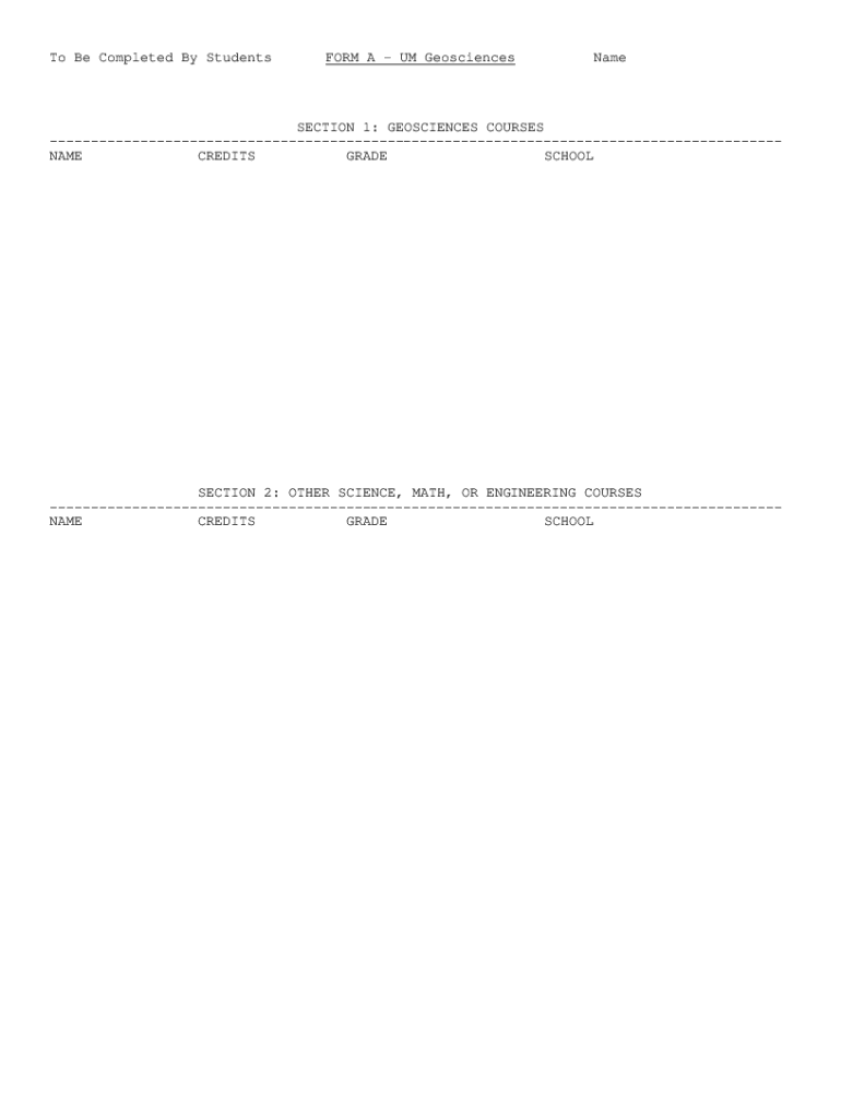 Fillable Online Form A - To be completed by students Fax Email Print ...