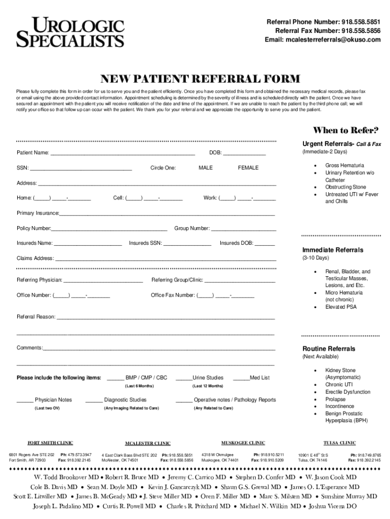 Fillable Online One week wait suspected Cancer referral form Fax Email ...