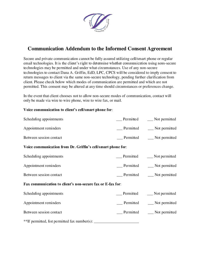 Fillable Online Section 5: The Communication Addendum to the Statement ...