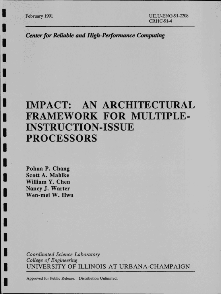 Fillable Online An Architectural Framework for Multiple-Instruction-Issue ... Fax Email Print ...