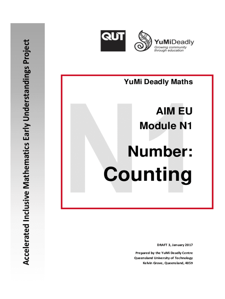 Fillable Online research qut edu AIM EU Module N1 Number: Counting ...