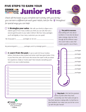 Fillable Online Junior Cookie Entrepreneur Family Pin Requirements Fax ...