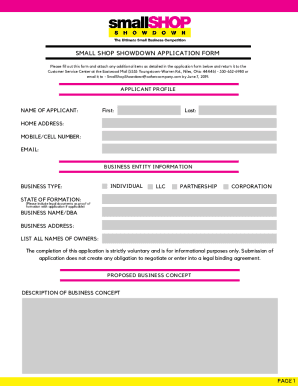 Fillable Online Pop Up Shop Vendor Application Form Template Fax Email ...