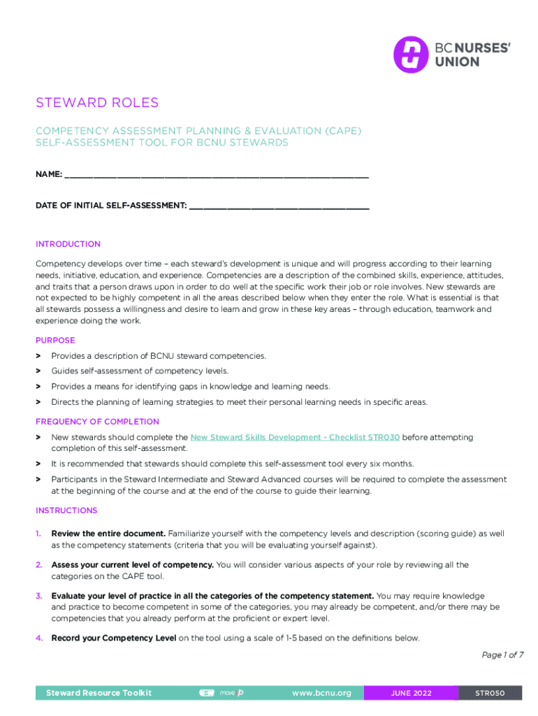 Fillable Online Data Steward Role Competency Assessment Form Template ...