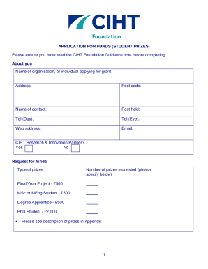 Fillable Online Student Prize Application Form Fax Email Print - pdfFiller