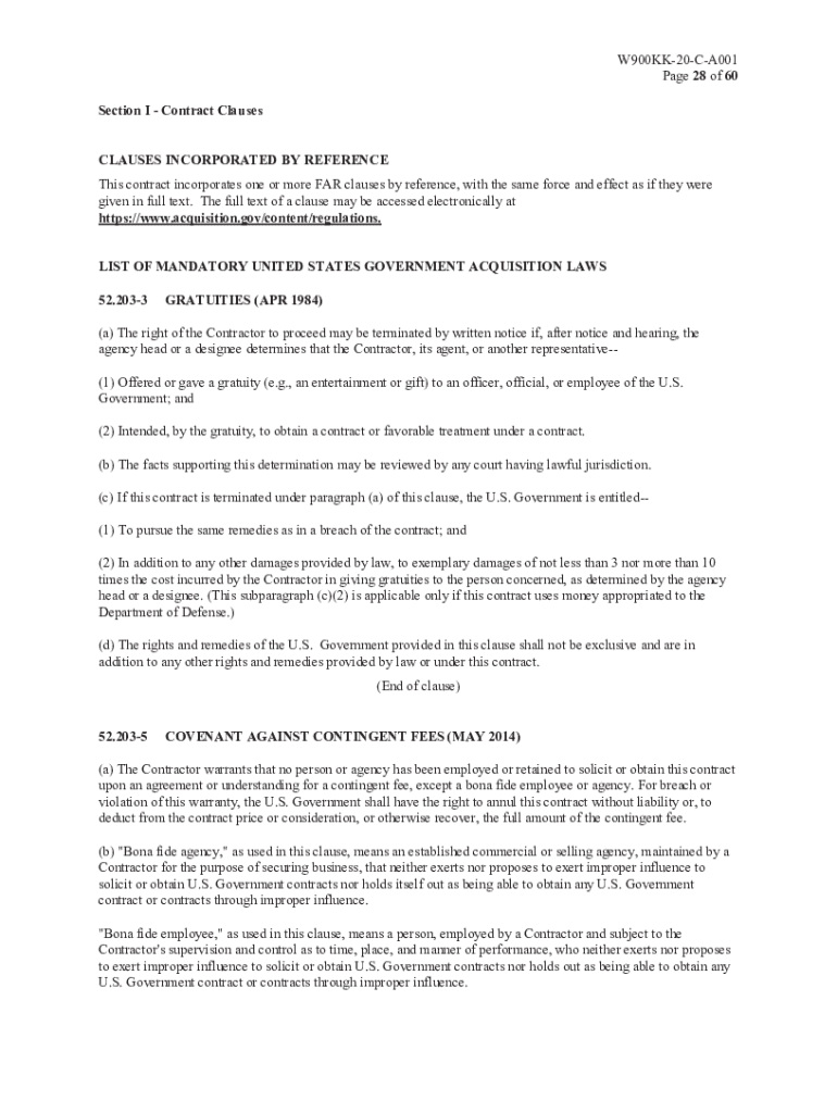 Fillable Online The following provisions and clauses are incorporated by ... Fax Email Print ...