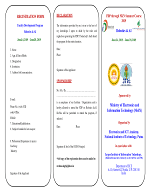 Fillable Online REGISTRATION FORM Robotics & AI Ministry of ... Fax ...