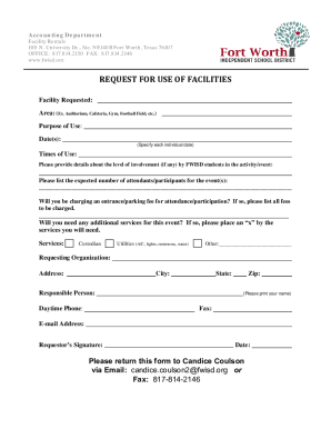 Fillable Online INTER-DEPARTMENTAL REQUEST FOR USE OF ... Fax Email ...