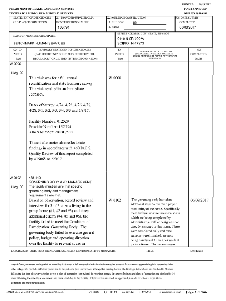 Fillable Online This visit was for a full annual recertification and ...