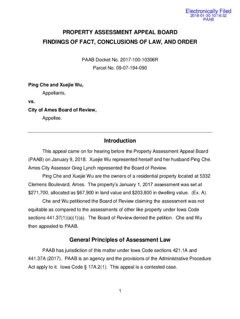 Fillable Online paab iowa Ping Che and Xuejie Wu, Fax Email Print ...