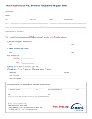 Fillable Online ARMA Certificate Programs Fax Email Print - pdfFiller