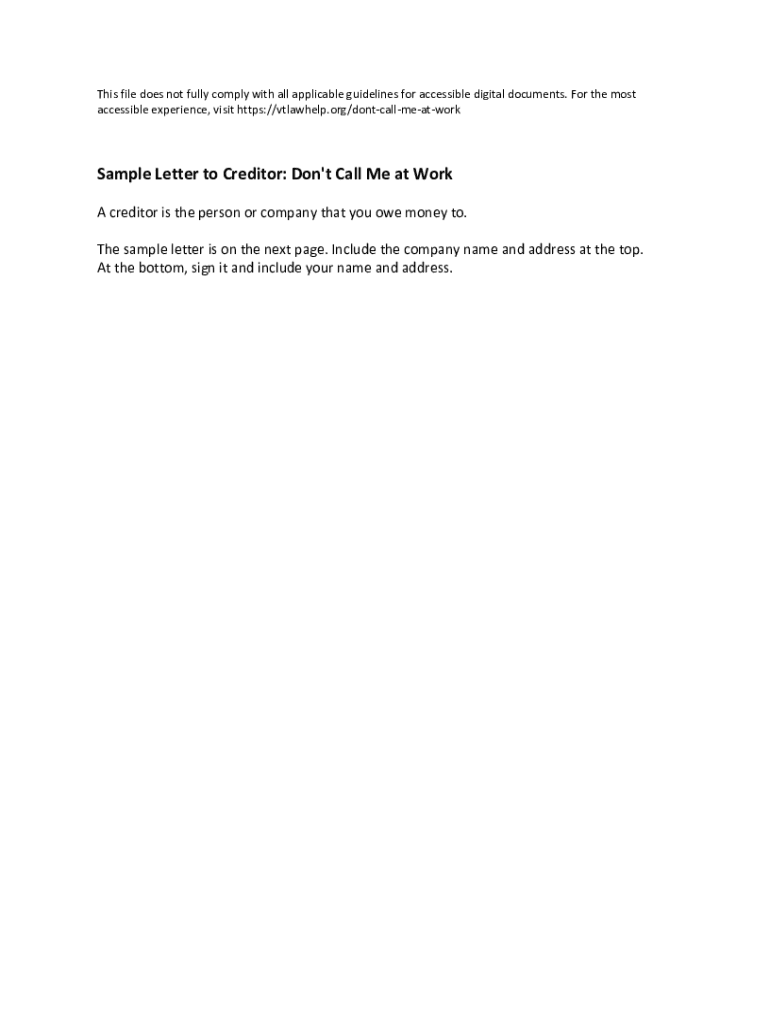 Fillable Online Sample Letter to Debt Collectors. Our PDF file does not ...