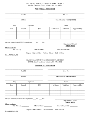 Fillable Online asb official time sheet Fax Email Print - pdfFiller