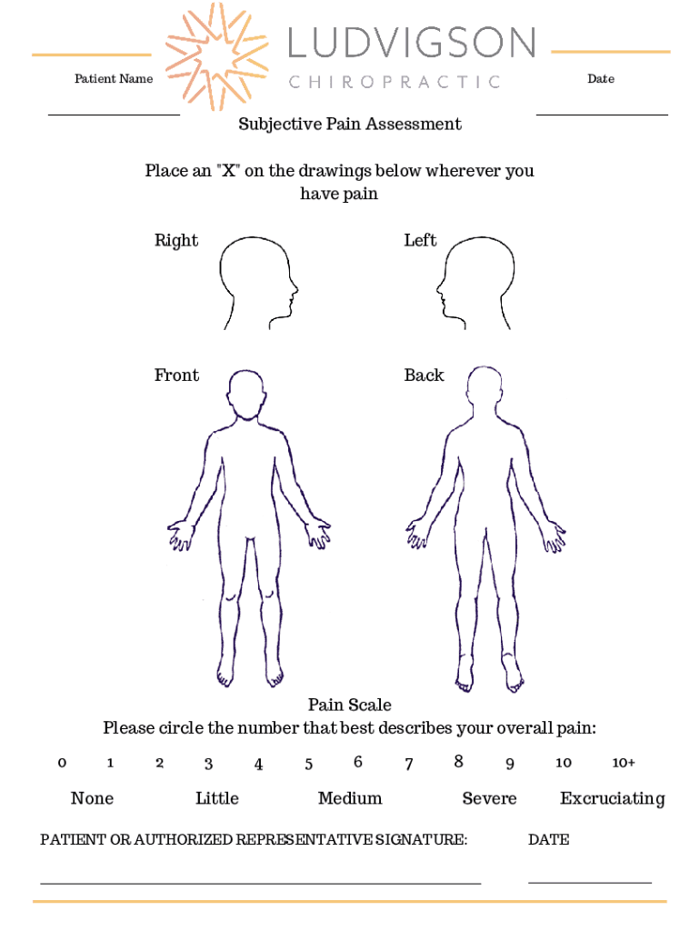 Fillable Online Subjective Pain Assessment Intake Form Fax Email Print ...