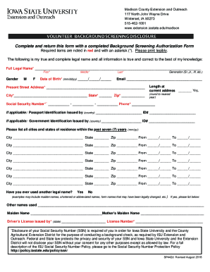Fillable Online volunteer background screening disclosure Fax Email ...
