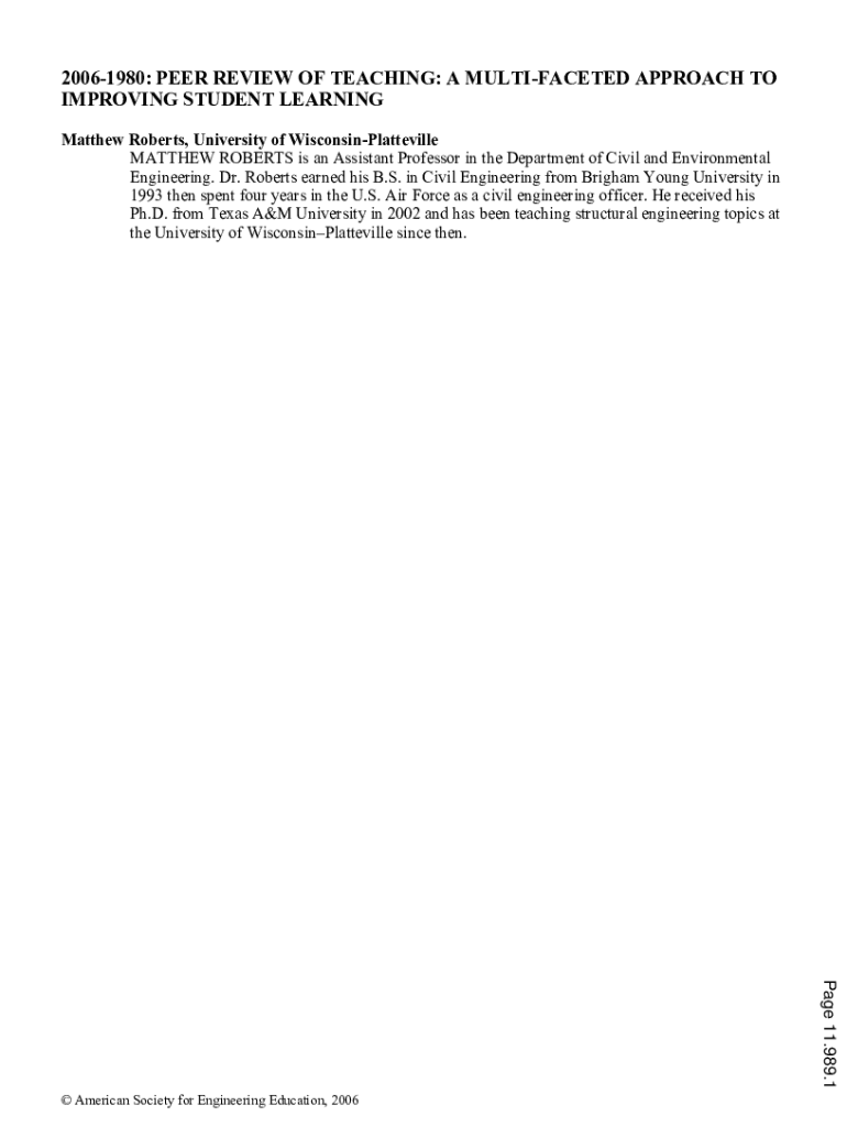 Fillable Online A Multi Faceted Approach To Improving Student Learning ...