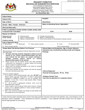 Fillable Online REQUEST FORM FOR MOLECULAR DIAGNOSTICS ... Fax Email Print - pdfFiller