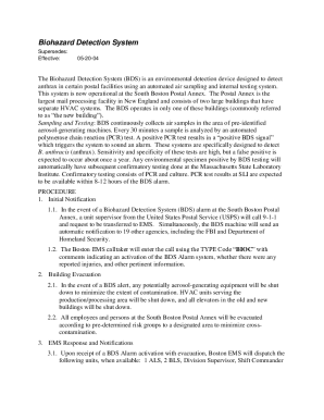 Fillable Online Biohazard Detection System (BDS) Briefing Sheet Fax ...