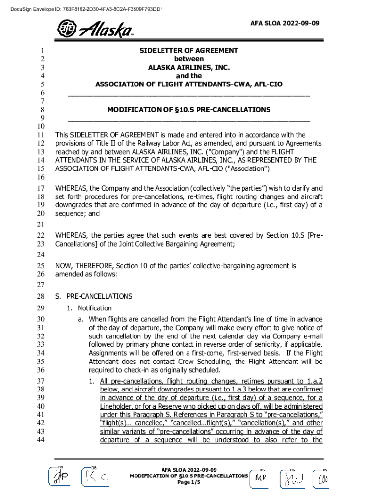 Fillable Online sideletter of agreement Fax Email Print - pdfFiller