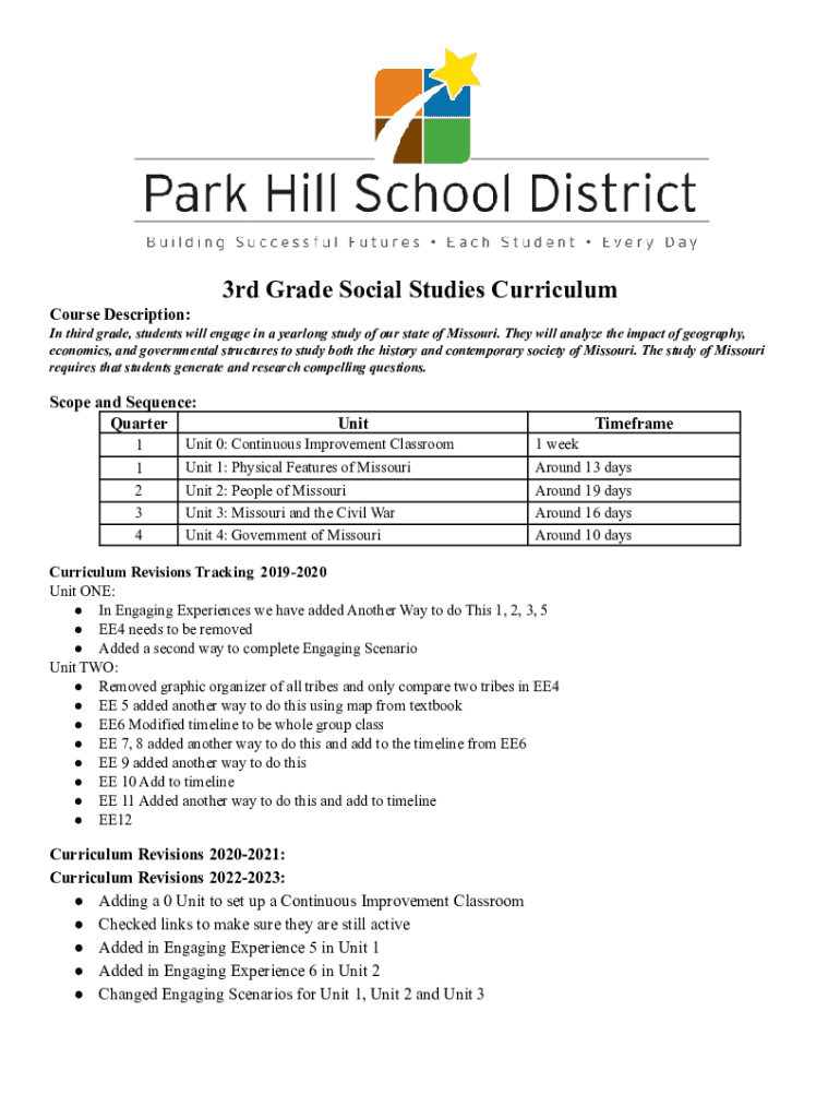 Fillable Online 3rd Grade Social Studies Curriculum Fax Email Print ...