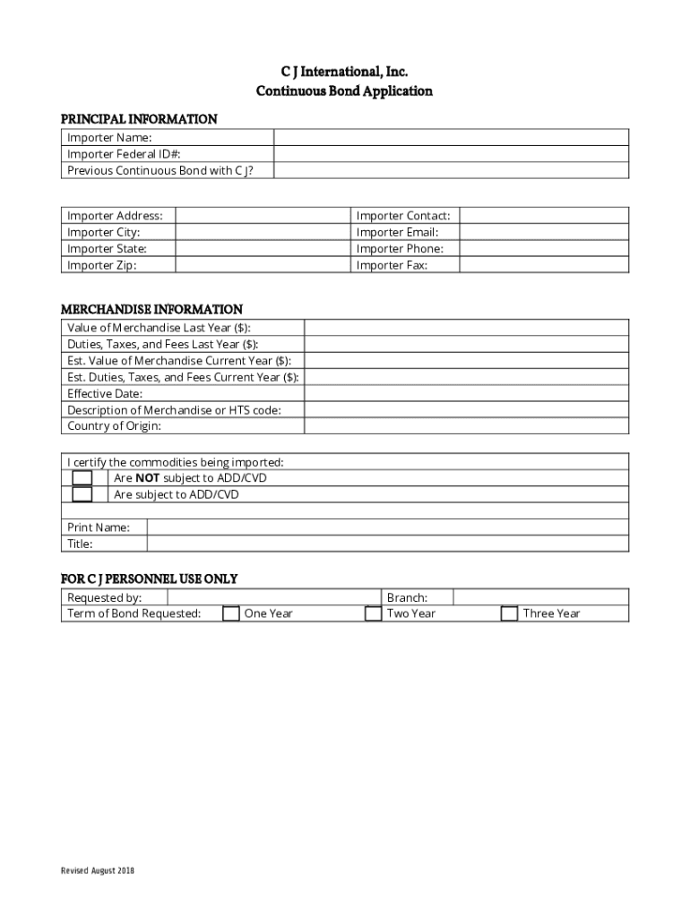 Fillable Online US Customs Bonds FAQ Sheet, What Does a ... Fax Email ...