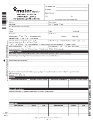 Fillable Online Outpatient Clinic Referral Form Fax Email Print - pdfFiller