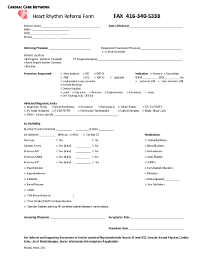 Fillable Online Cardiac Care Network Heart Rhythm Referral Form Fax ...